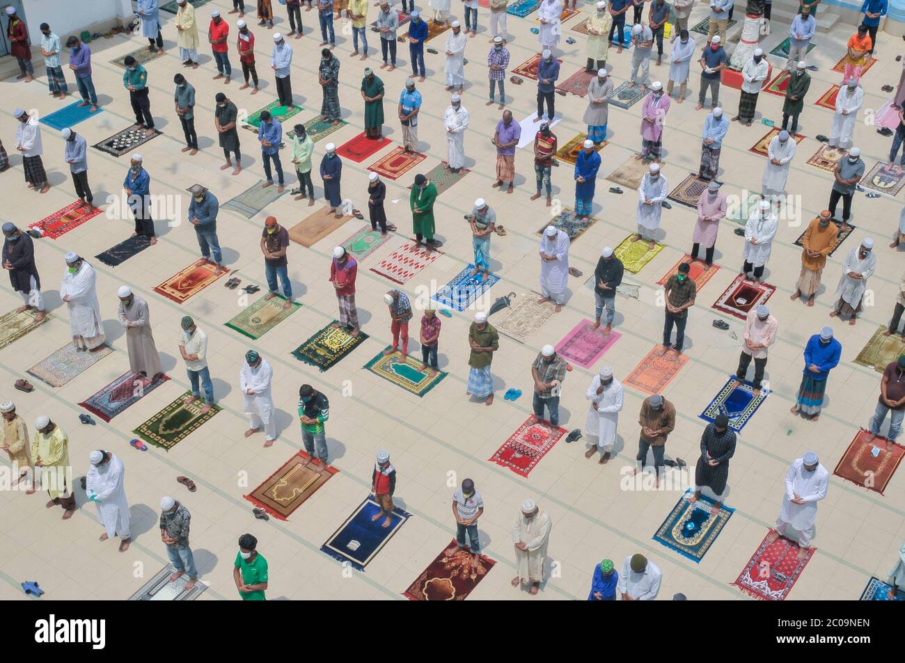 Muslims attend Friday prayers in congregation at Hazrat Shahjalal (R ...