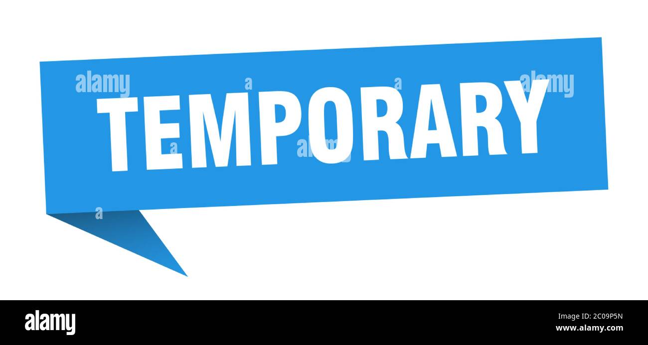 temporary banner. temporary speech bubble. temporary sign Stock Vector ...