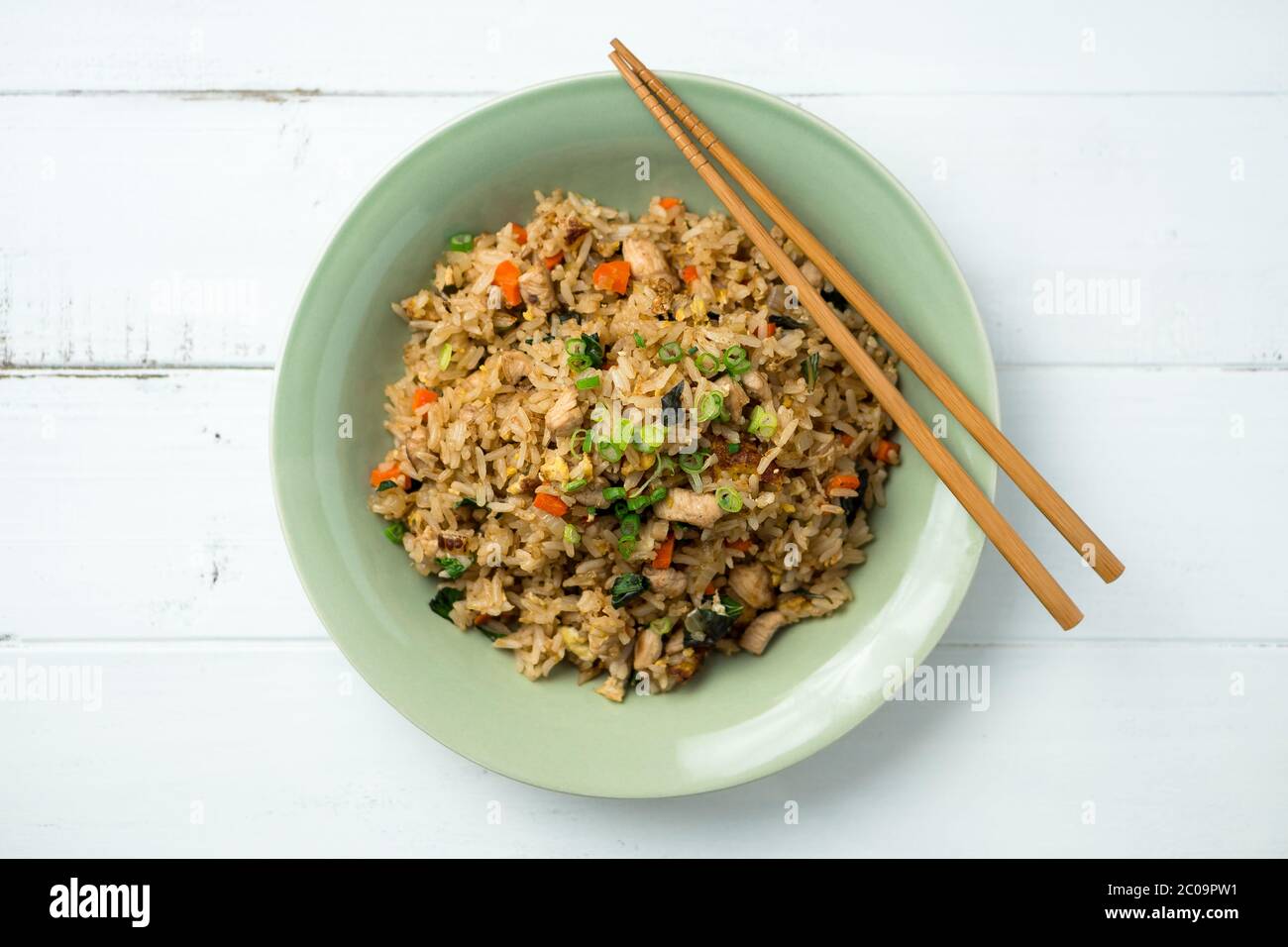 Stir fry chicken white rice side view hi-res stock photography and ...