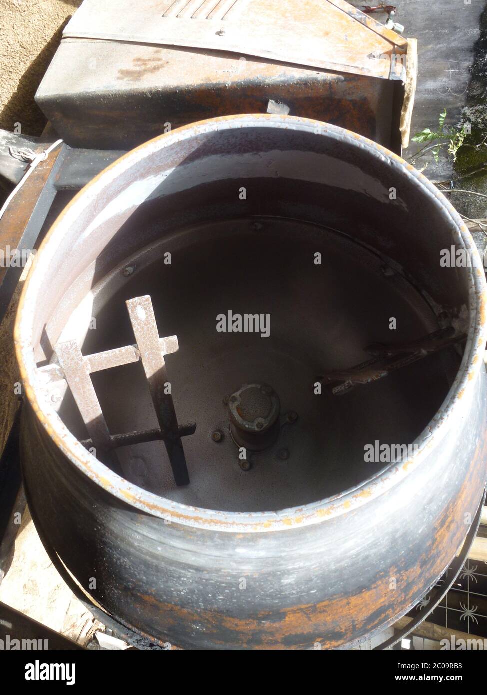 The barrel which the concrete is mixed for construction work. Colombo ...