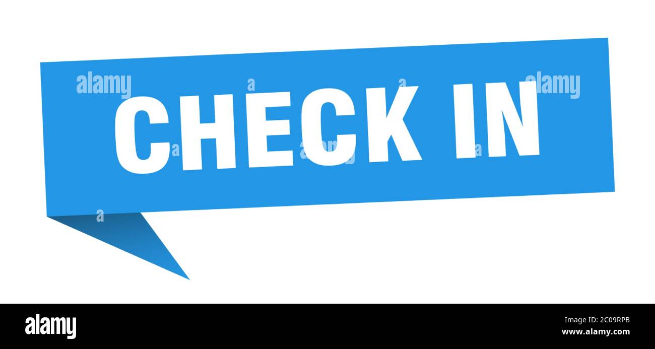 check in banner. check in speech bubble. check in sign Stock Vector ...