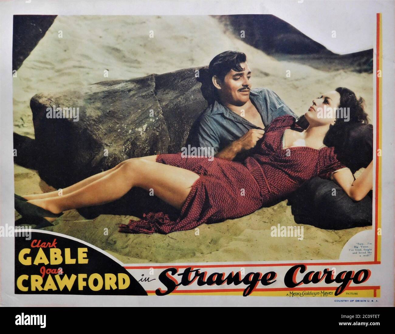 CLARK GABLE and JOAN CRAWFORD in STRANGE CARGO 1940 director FRANK ...