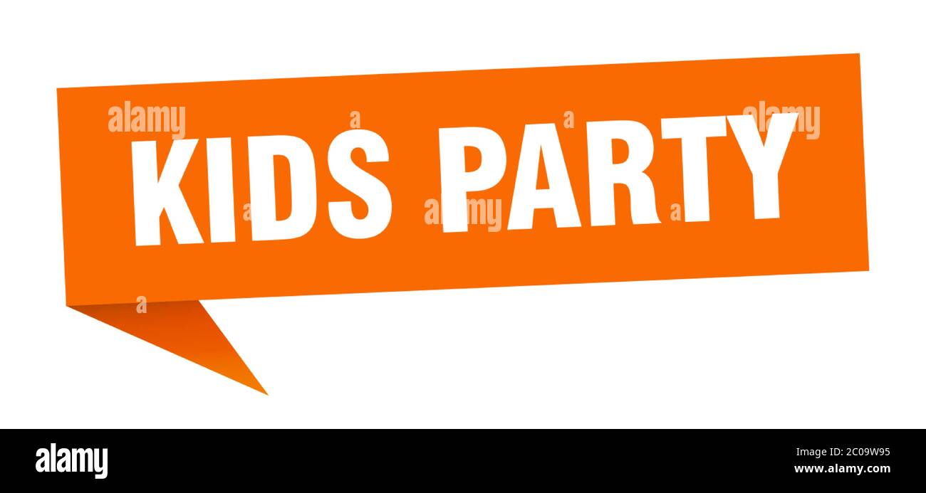 kids party banner. kids party speech bubble. kids party sign Stock ...