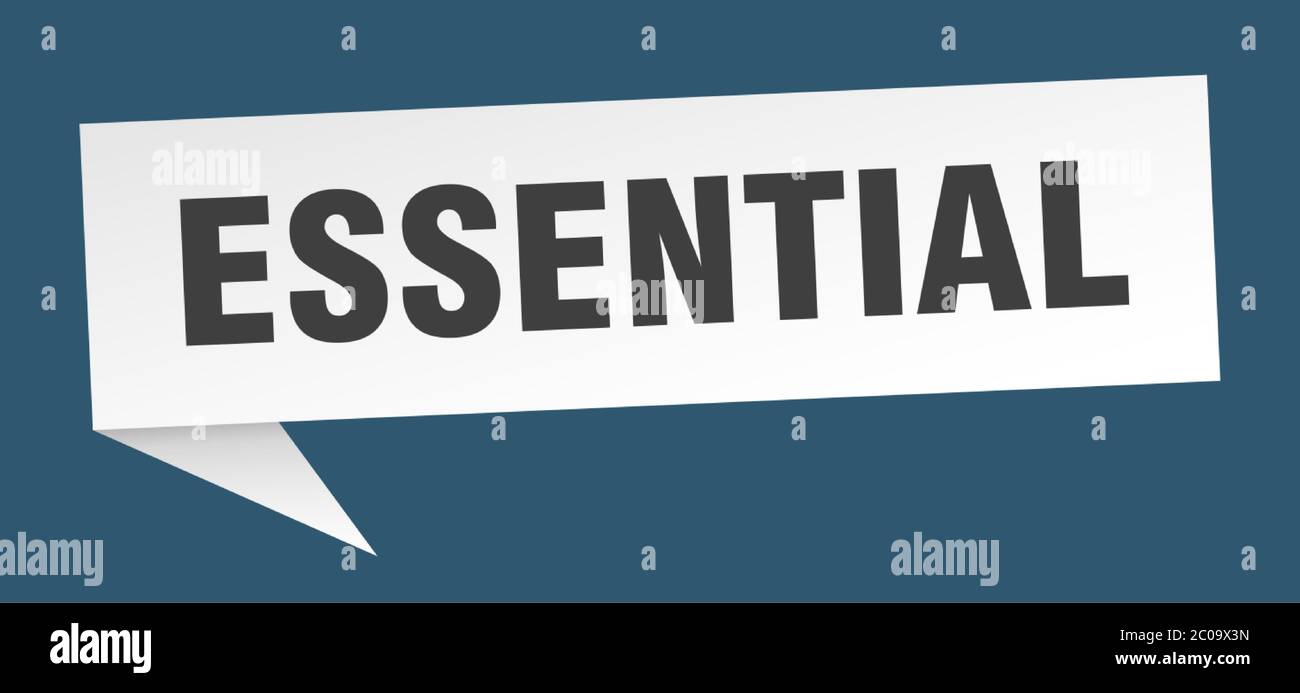 essential banner. essential speech bubble. essential sign Stock Vector ...