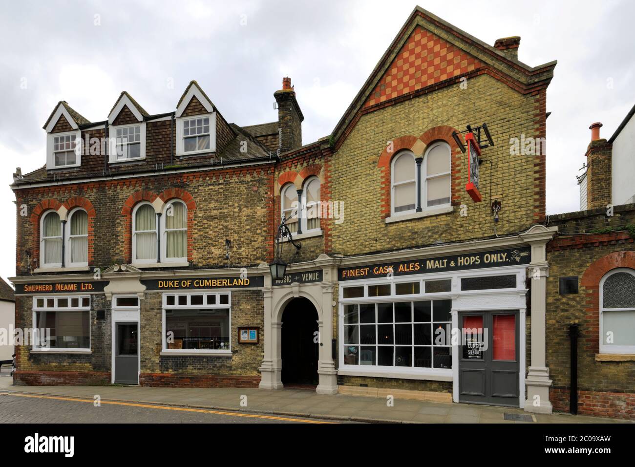 The Duke of Cumberland pub, Whitstable town, Kent County; England; UK ...