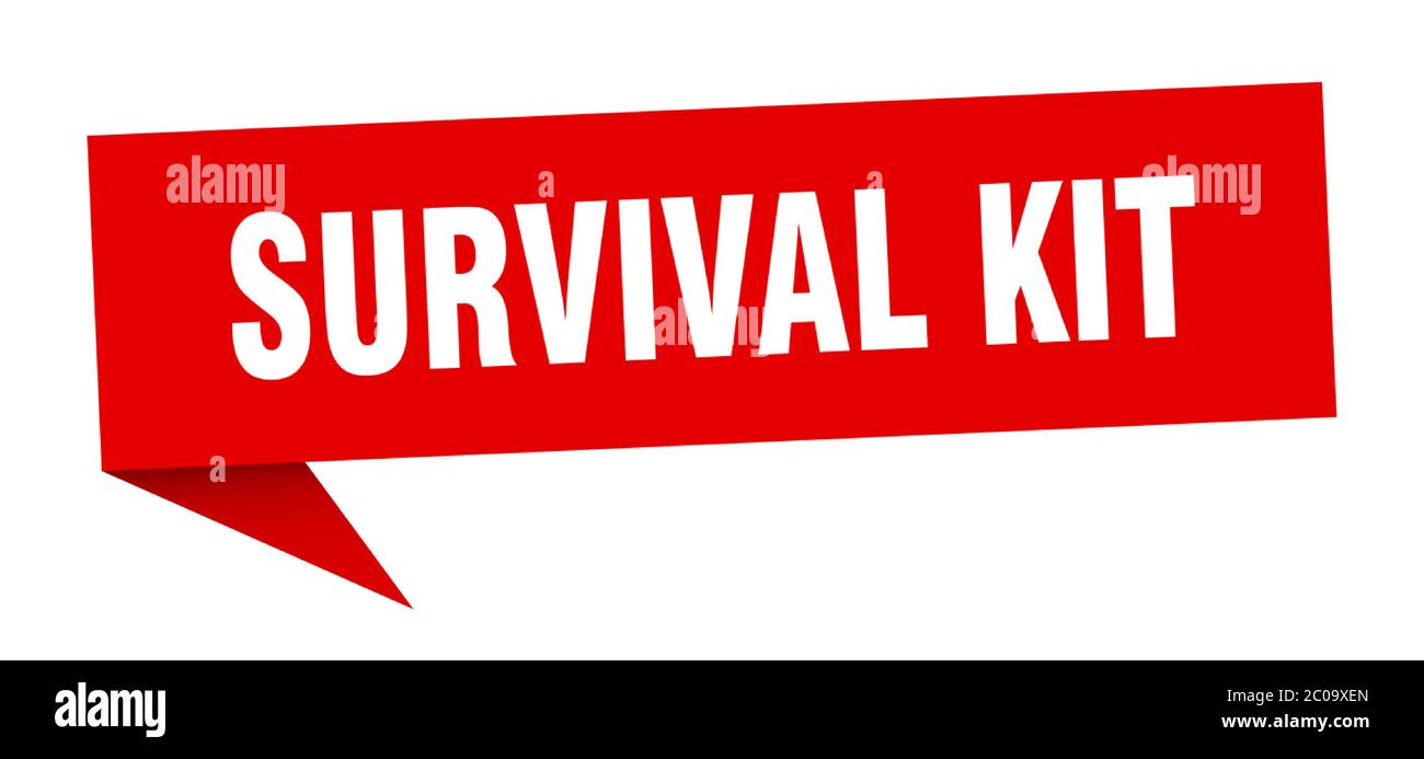 survival kit banner. survival kit speech bubble. survival kit sign ...
