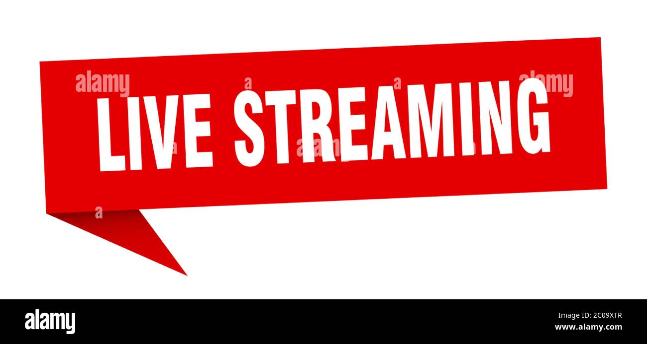live streaming banner. live streaming speech bubble. live streaming ...