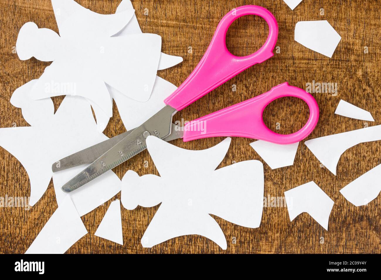 Paper cut of white angels Stock Photo - Alamy