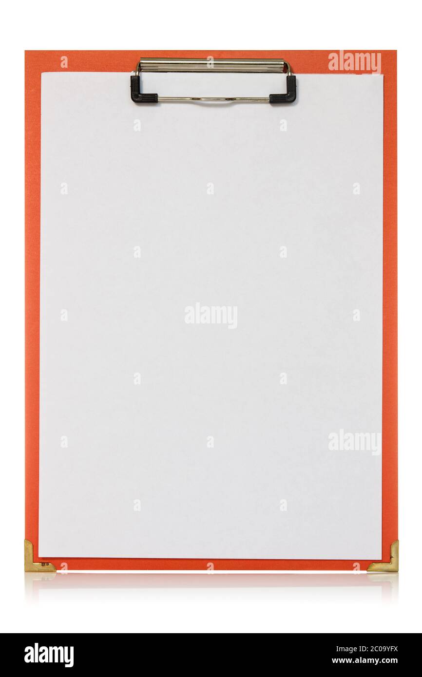 Red clipboard with blank paper sheet Stock Photo - Alamy Red clipboard with blank paper sheet Stock Photo - Alamy