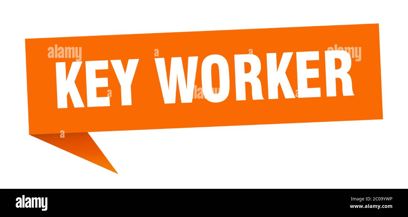 key worker banner. key worker speech bubble. key worker sign Stock ...