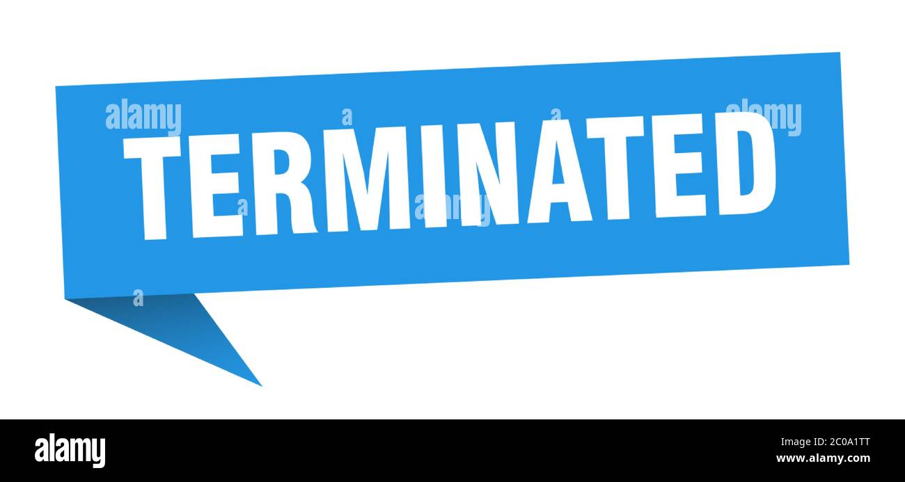 terminated banner. terminated speech bubble. terminated sign Stock ...