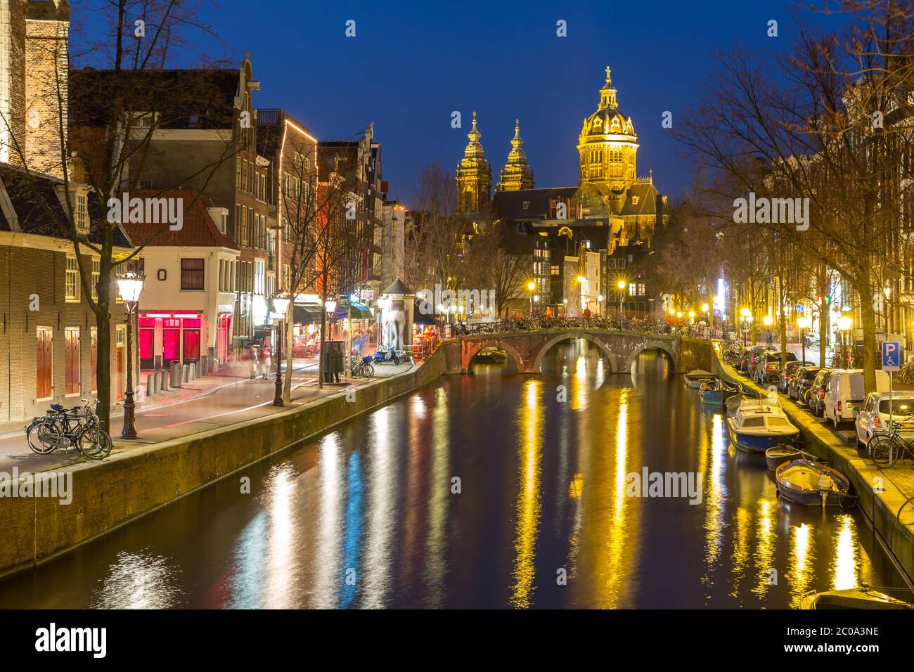 Amsterdam at night Stock Photo - Alamy