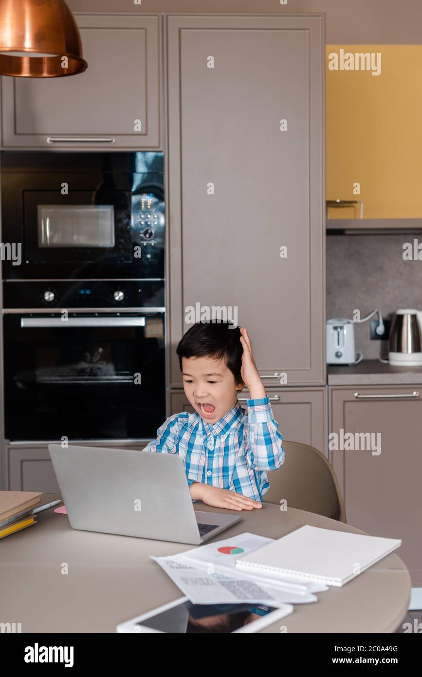 Boy shout hand hi-res stock photography and images - Alamy