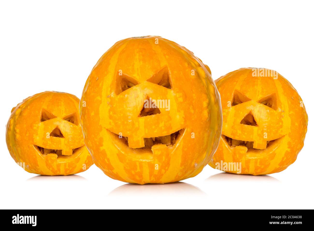 Three Halloween pumpkins Stock Photo - Alamy