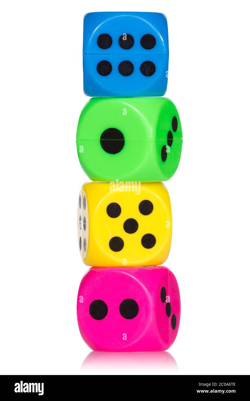 Stack of colorful dice Stock Photo - Alamy