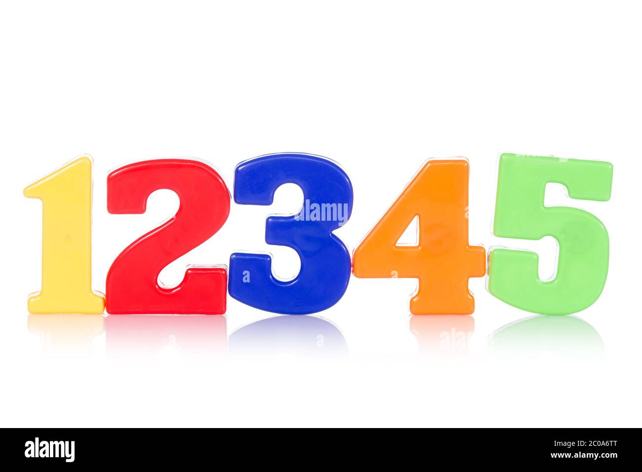 Five colorful digits Stock Photo - Alamy