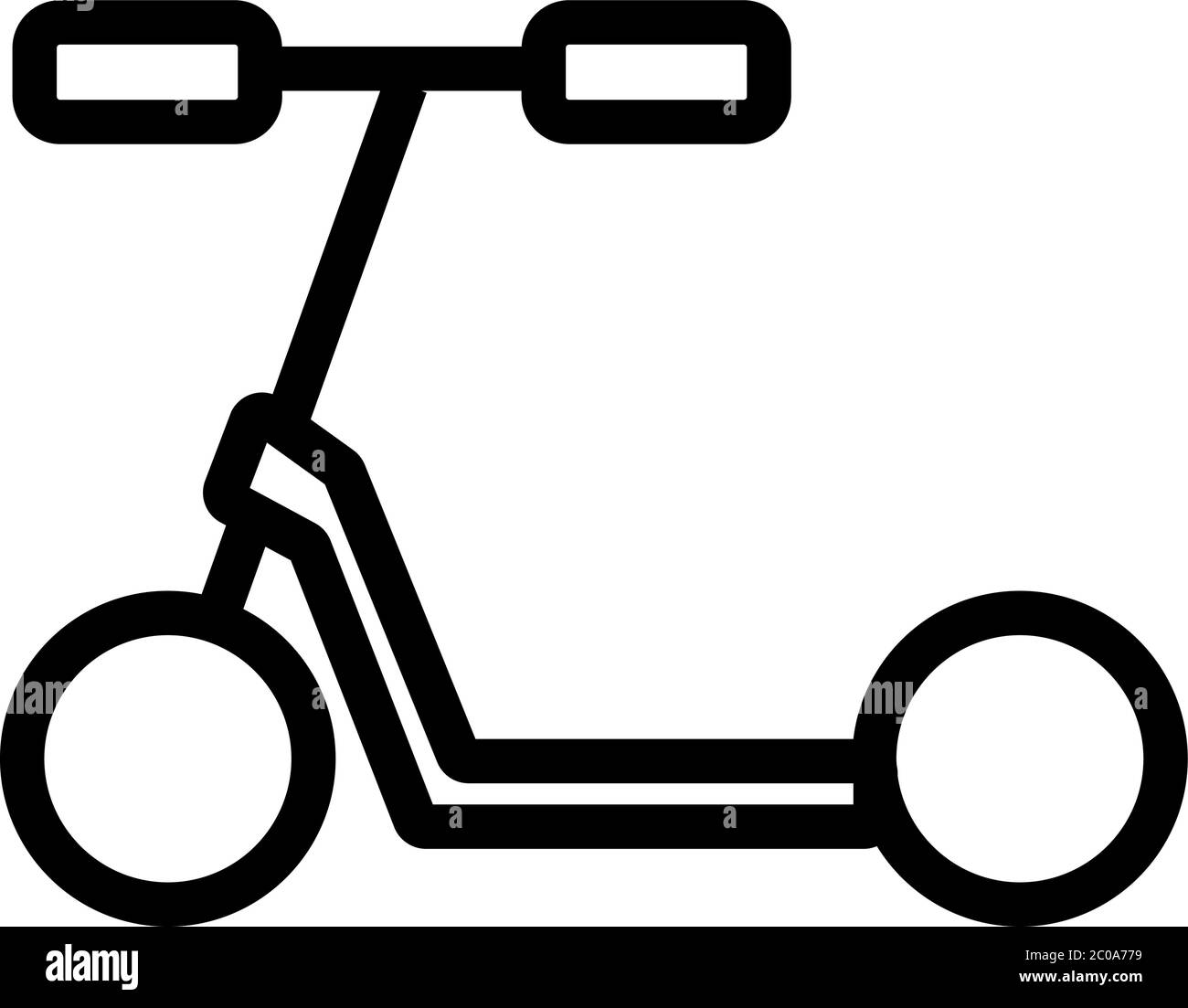 kid kick scooter icon vector outline illustration Stock Vector Image ...