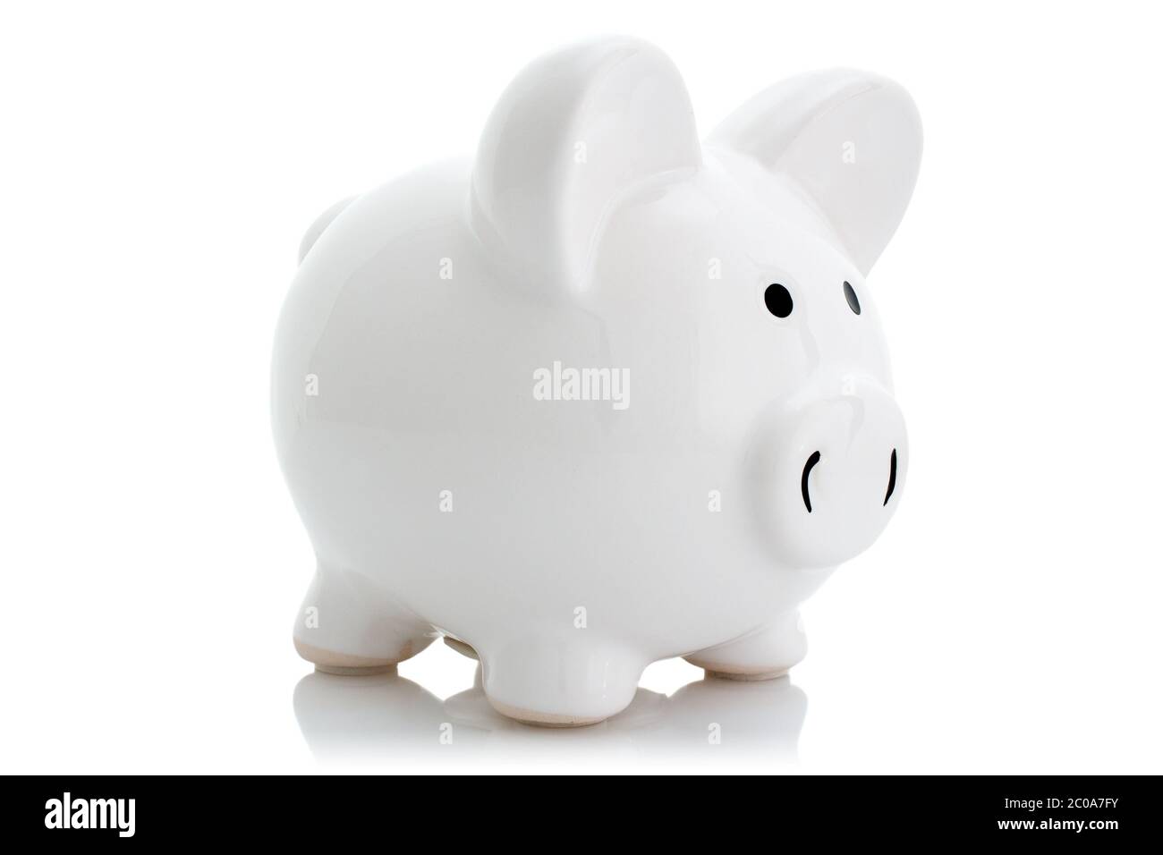 White piggy bank Stock Photo - Alamy