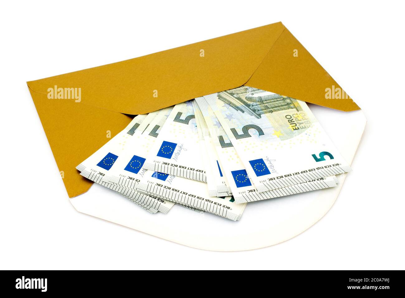 Envelope with money on white background Stock Photo - Alamy