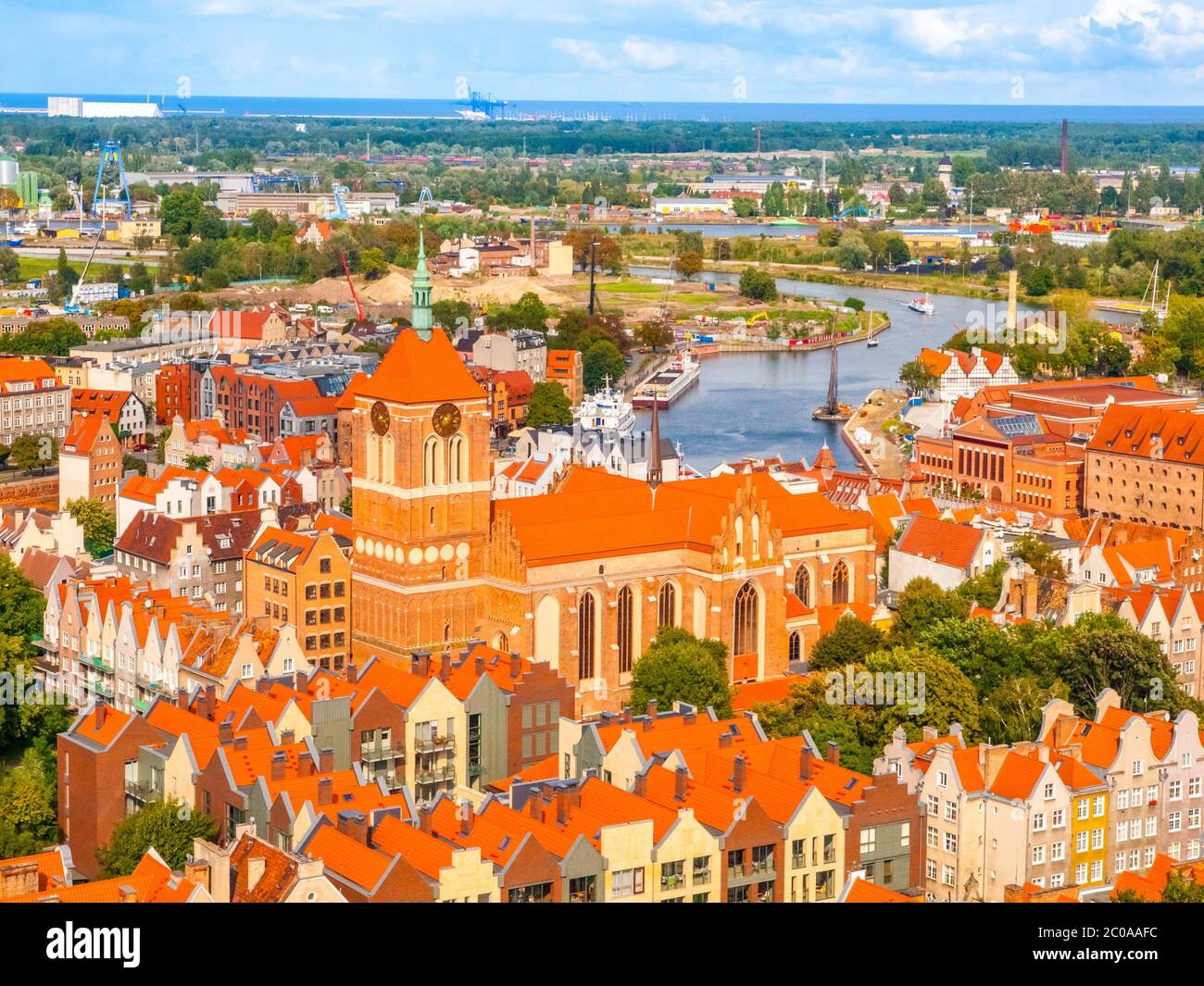 Aerial view of Gdansk from cathedral tower, Poland Stock Photo - Alamy