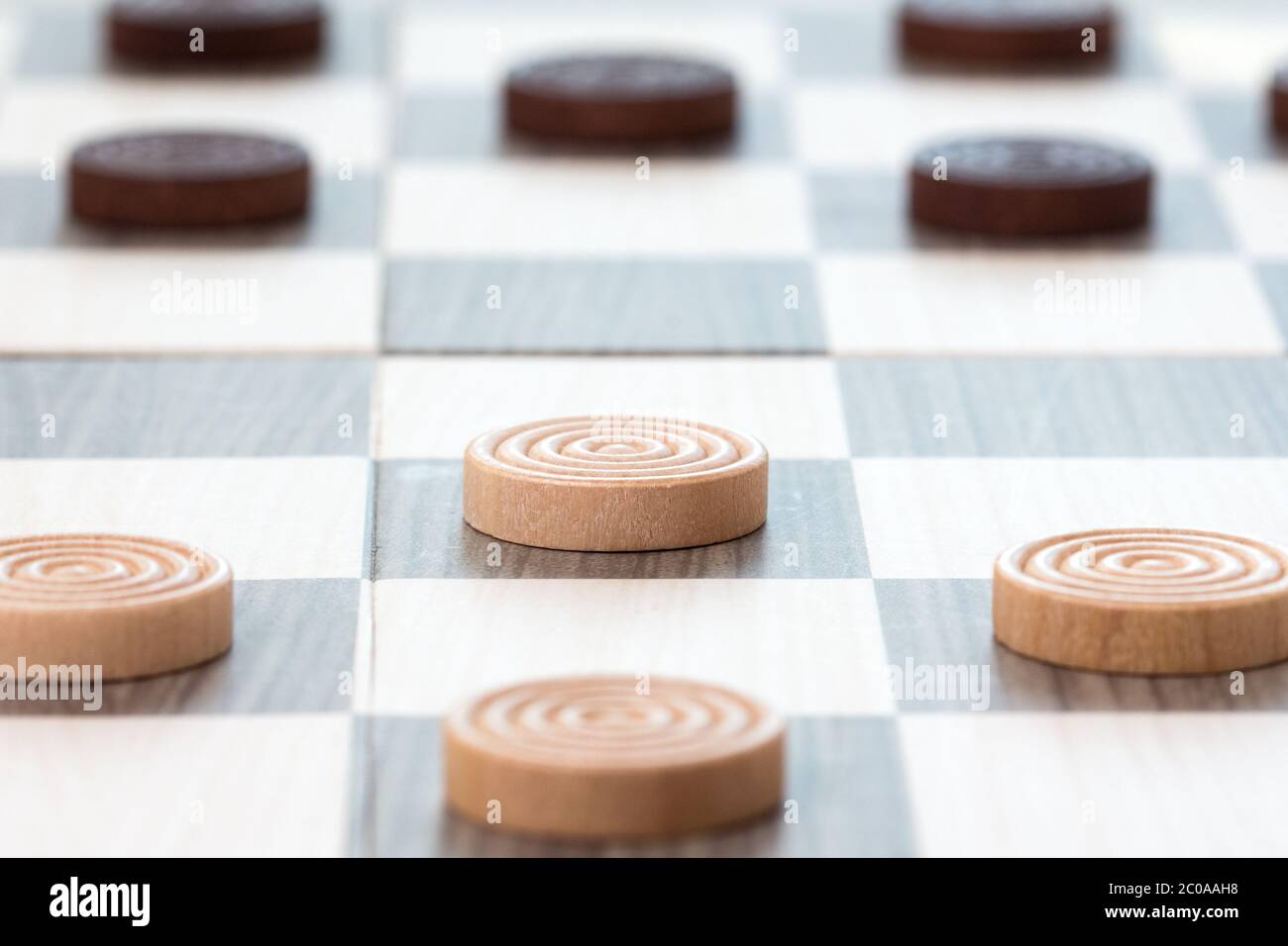 Close-up checkers board game Stock Photo - Alamy