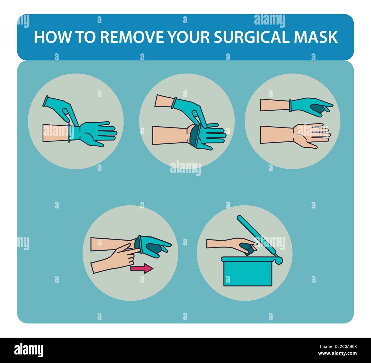 how to remove the gloves covid19 infographic vector illustration design ...