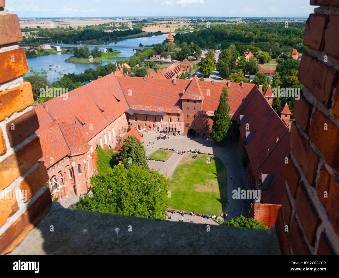 Malbork castle, aerial view from main tower, Poland Stock Photo - Alamy