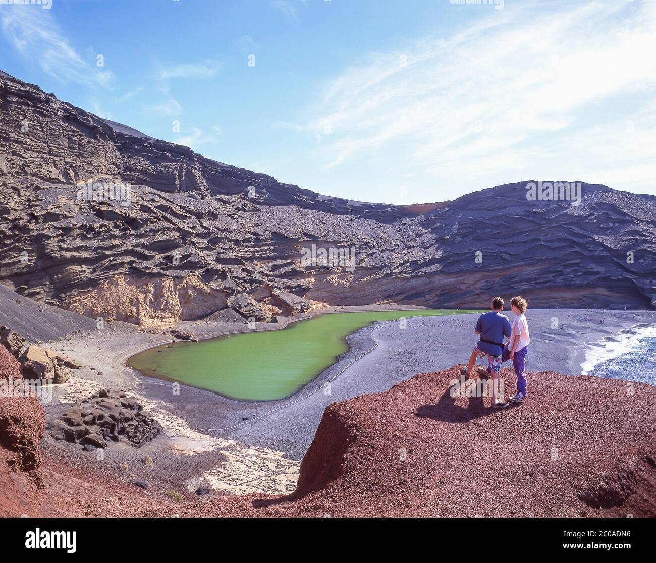 El Golfo Green Lagoon, Lanzarote, Canary Islands, Kingdom of Spain ...