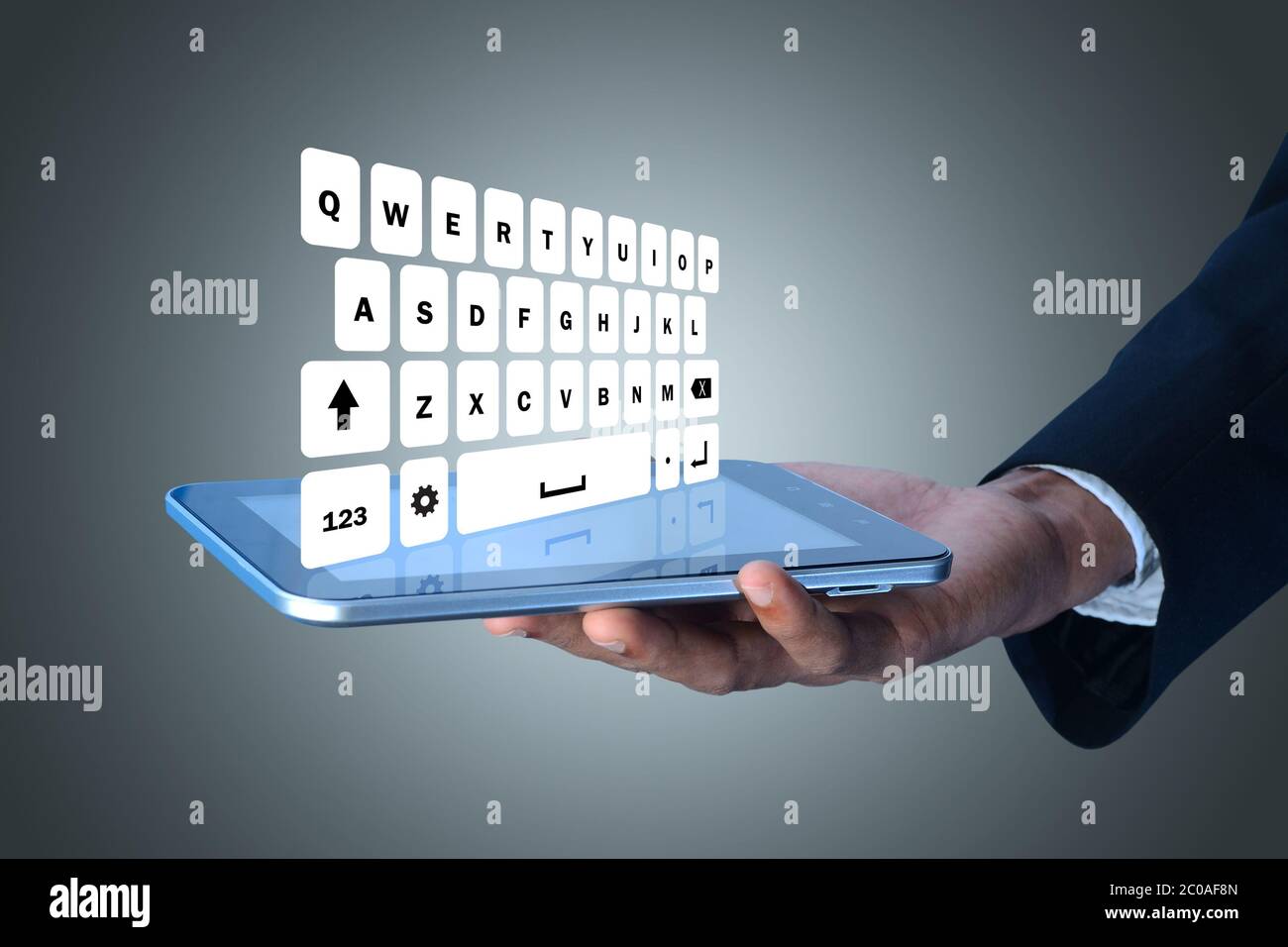 Man showing computer keys Stock Photo - Alamy