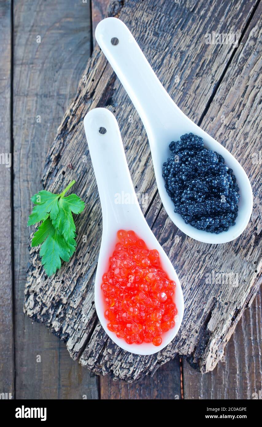 red and black caviar Stock Photo - Alamy