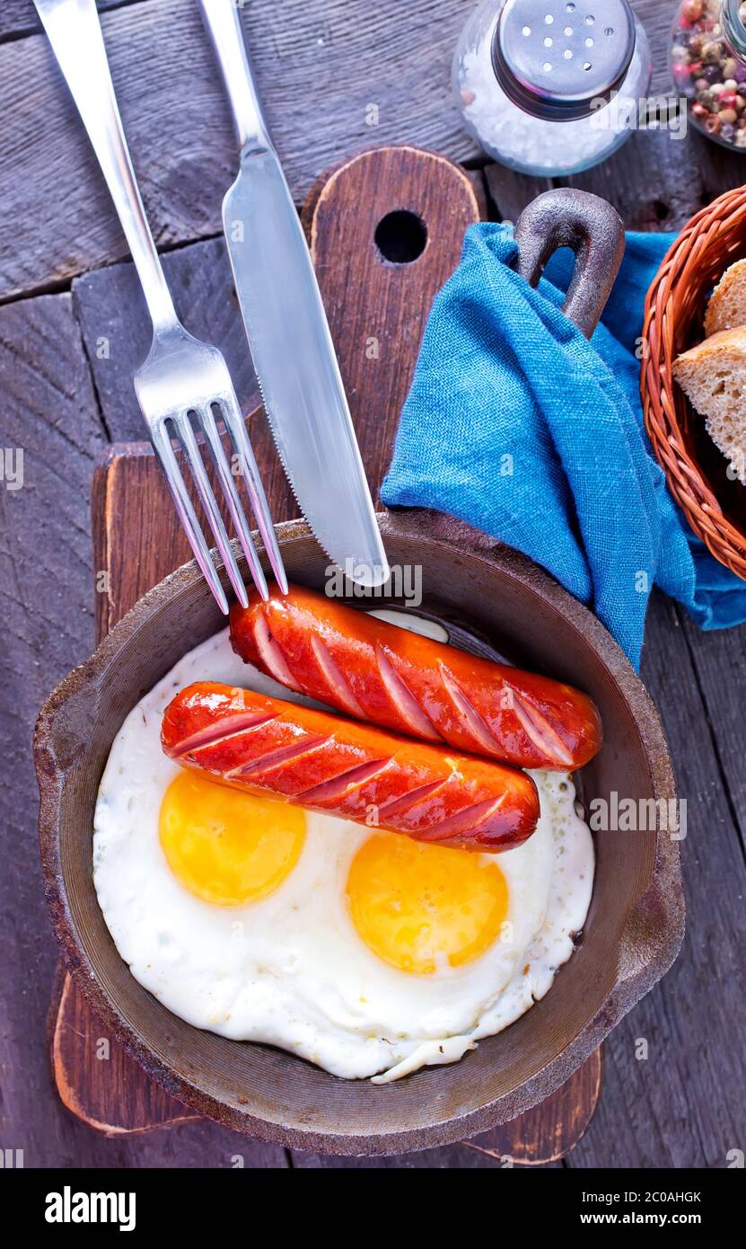 American breakfast on table hi-res stock photography and images - Alamy