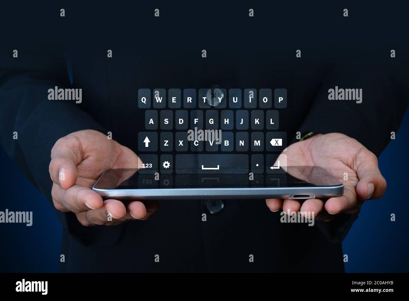 Man showing computer keys Stock Photo - Alamy
