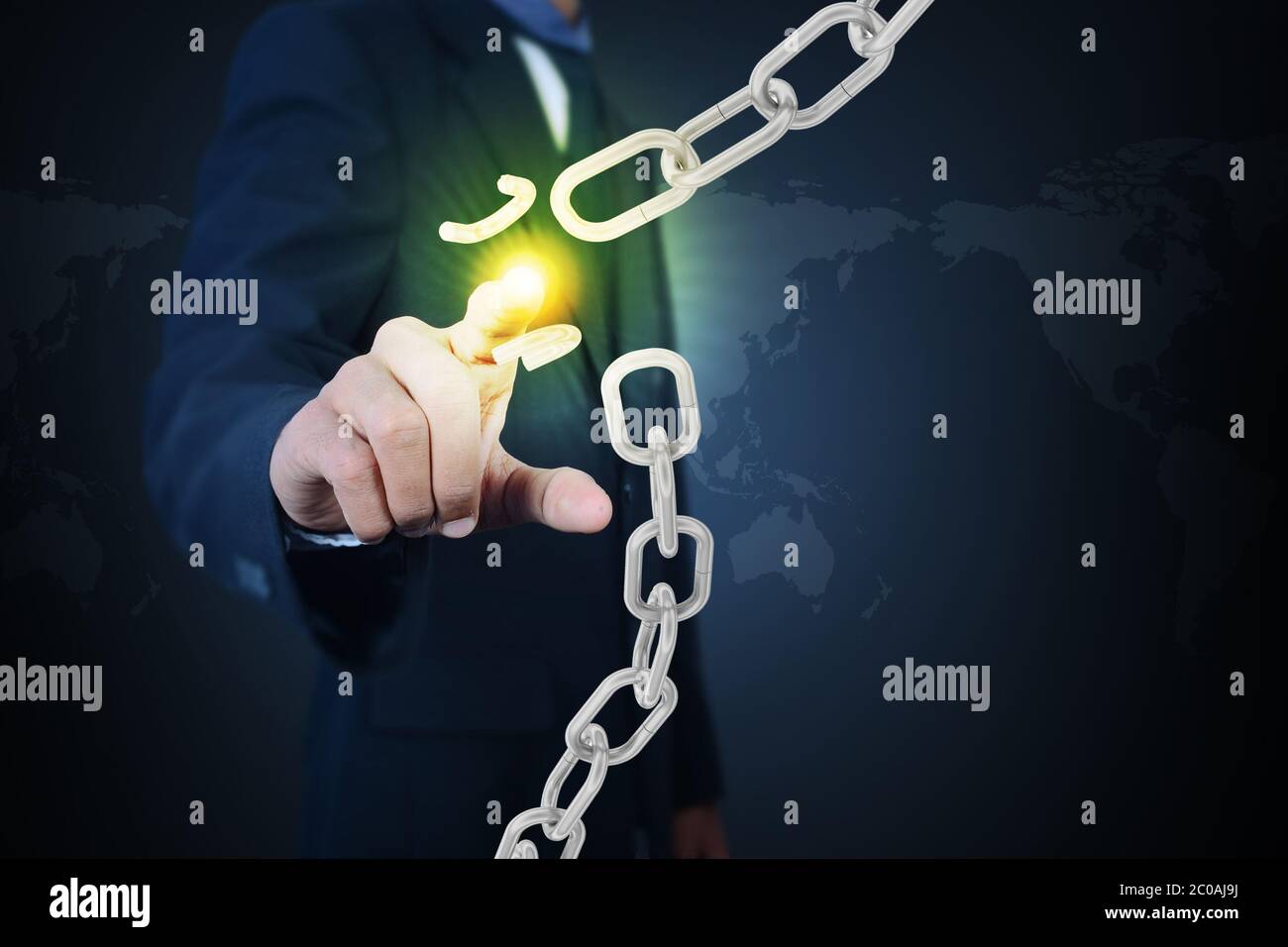 Broken chain hands freedom hi-res stock photography and images - Alamy