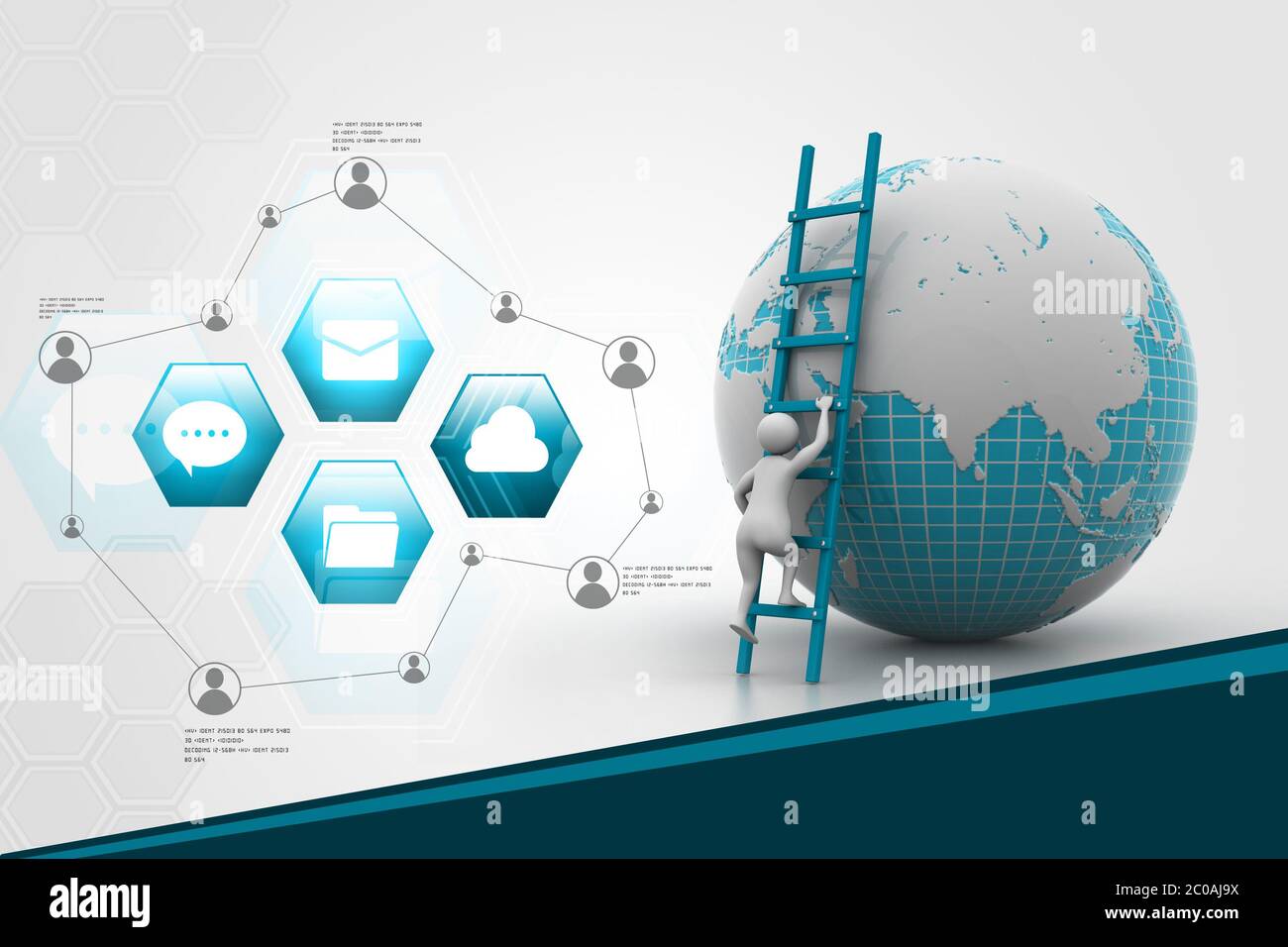 Earth globe and ladder Stock Photo - Alamy