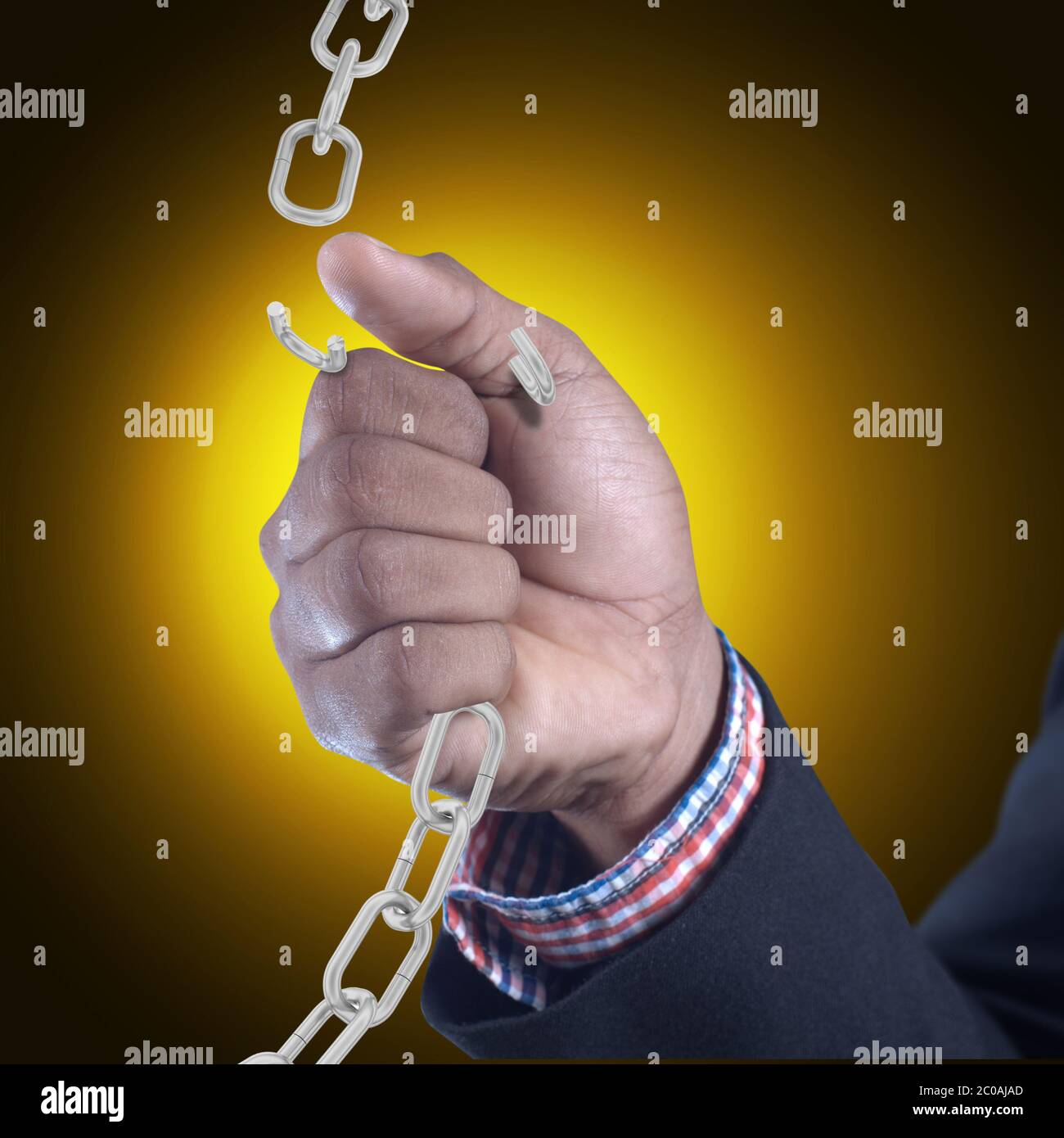 Broken chain hands freedom hi-res stock photography and images - Alamy