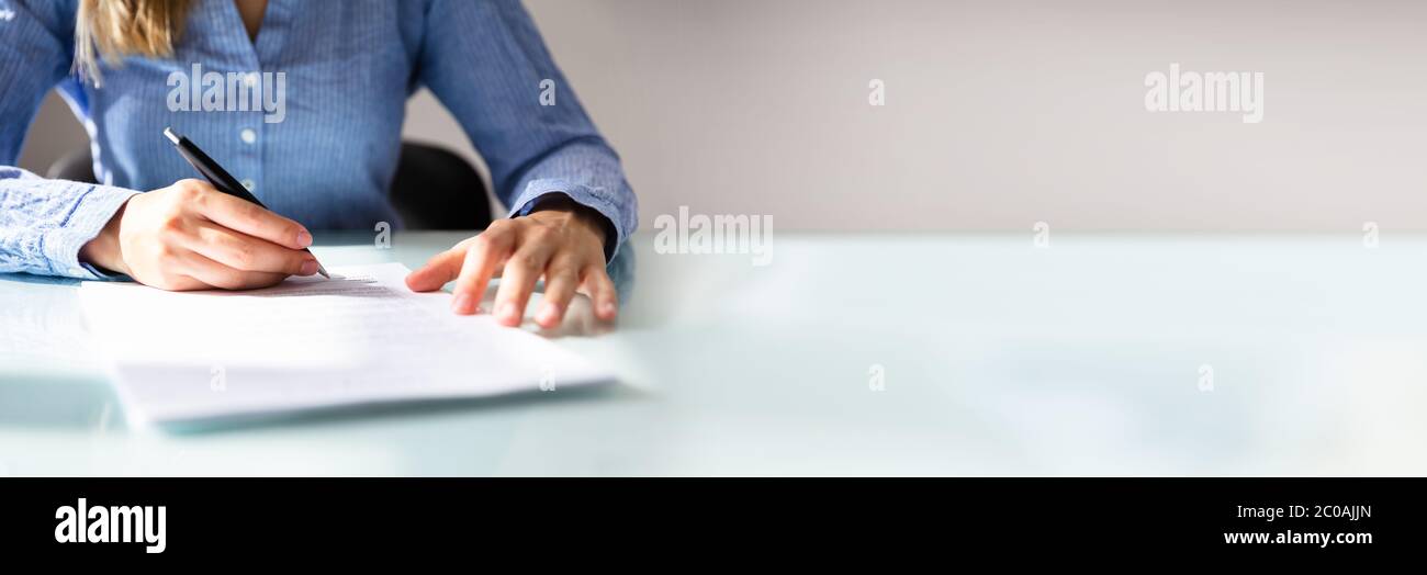 Hand Signing Law Contract Document In Office Stock Photo - Alamy