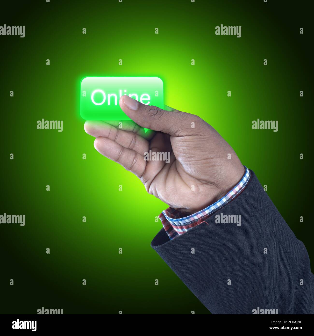 Man showing chat bubble Stock Photo - Alamy