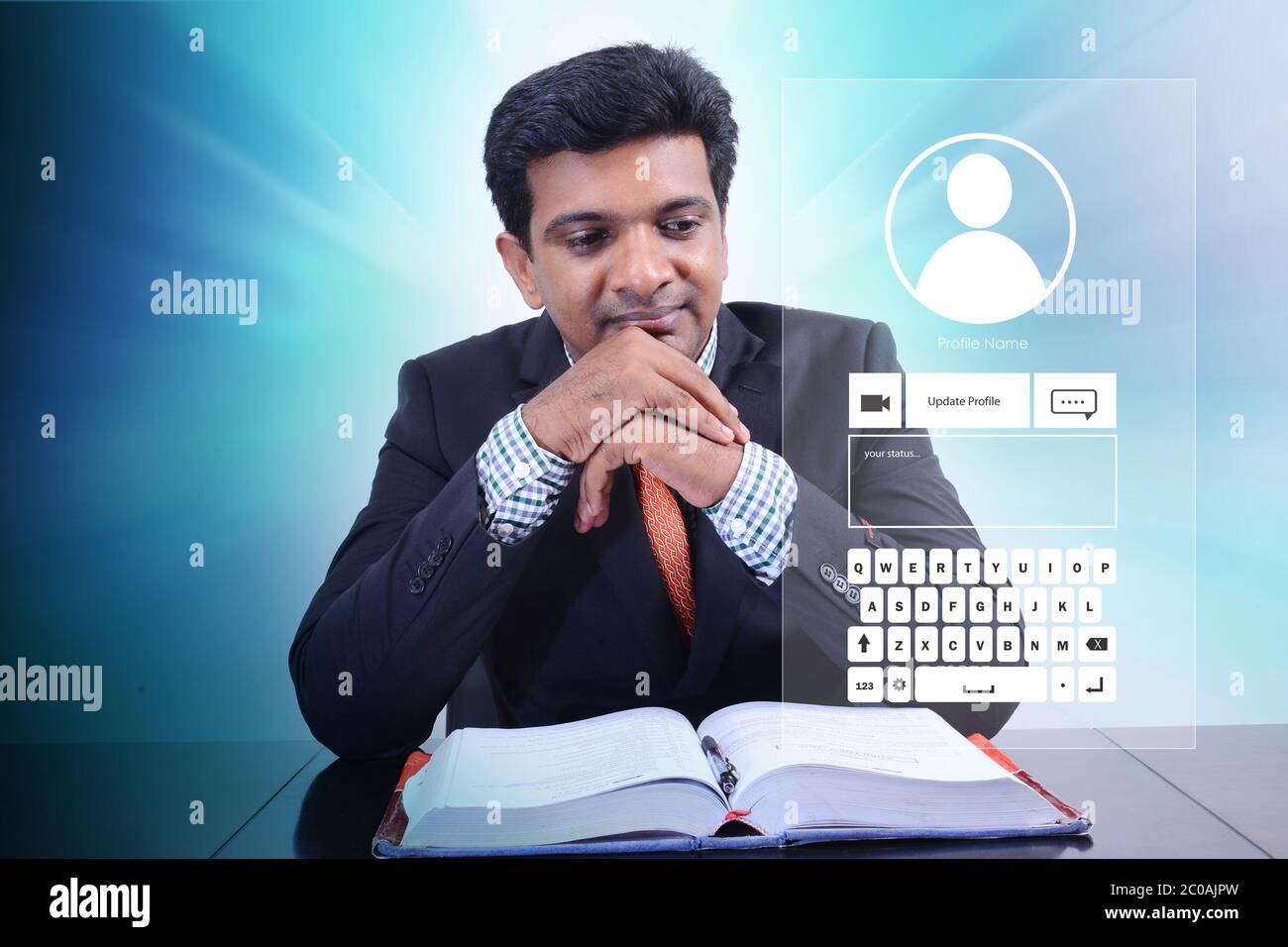 Business man reading book Stock Photo - Alamy