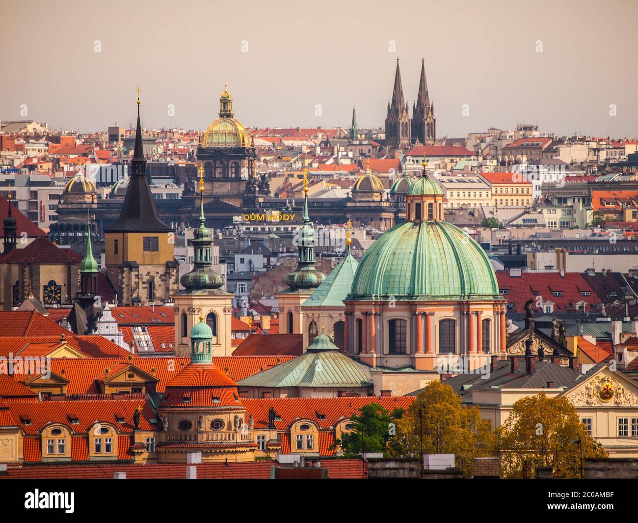 Close-up view of Prague towers (Czech Republic Stock Photo - Alamy