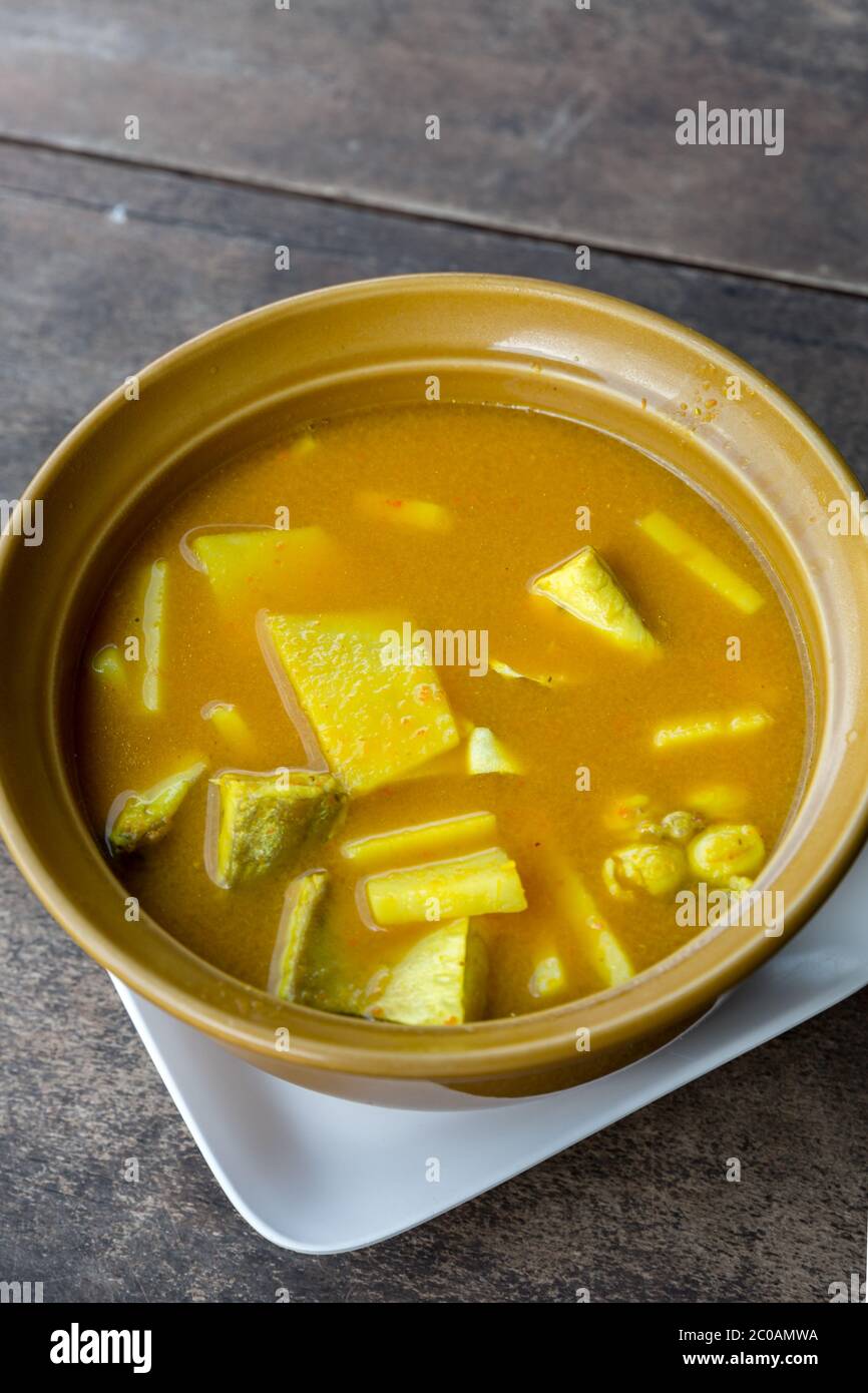 Yellow Spicy Soup Stock Photo - Alamy