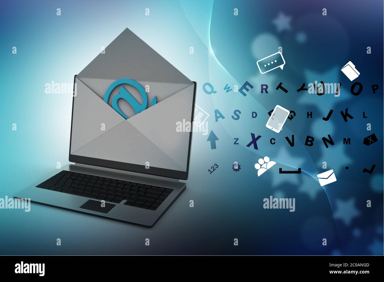 Email and laptop Stock Photo - Alamy