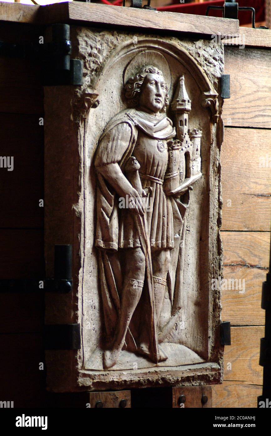Asti, Piedmont, Italy the bas-relief depicting St.Second patron of the ...
