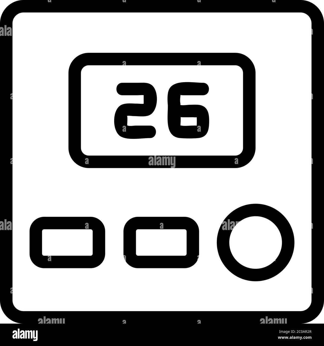 floor heat electronic remote control icon vector outline illustration ...