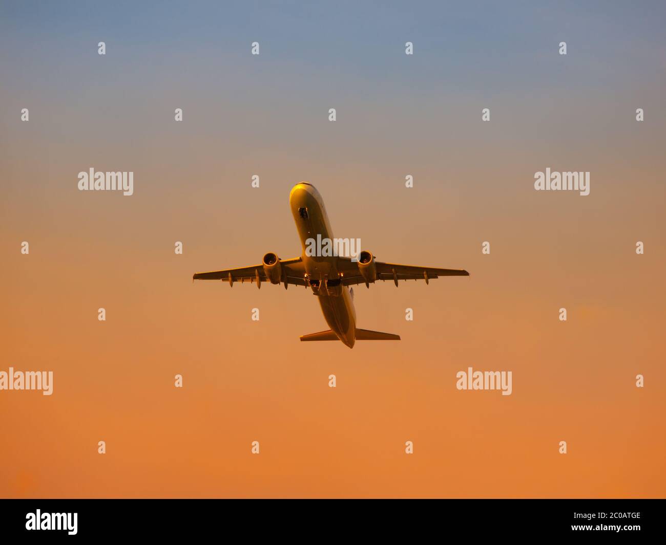 Plane Taking Off Sunset High Resolution Stock Photography and Images ...