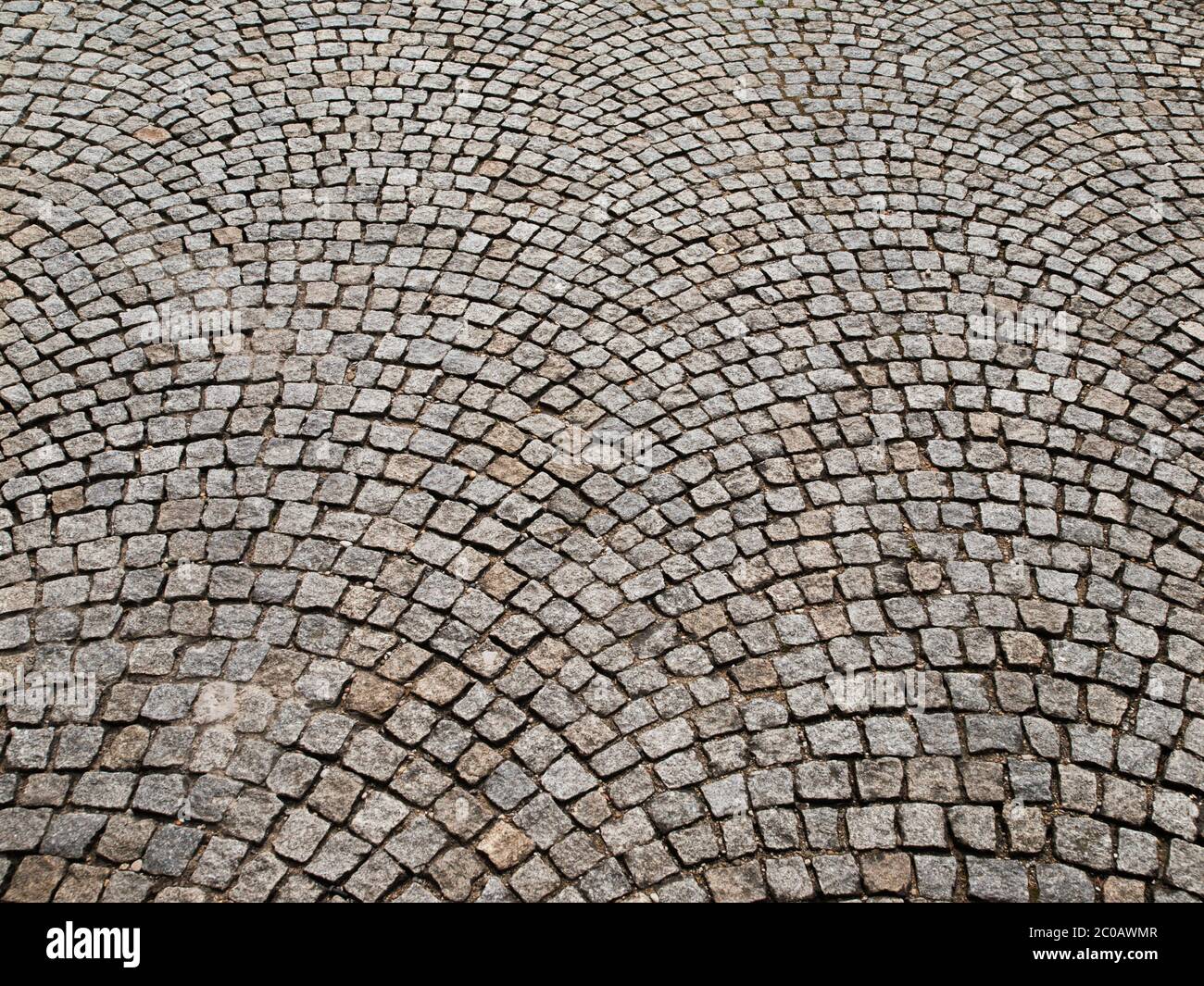 Cobbled pavement made of granite cubes, background texture image Stock ...