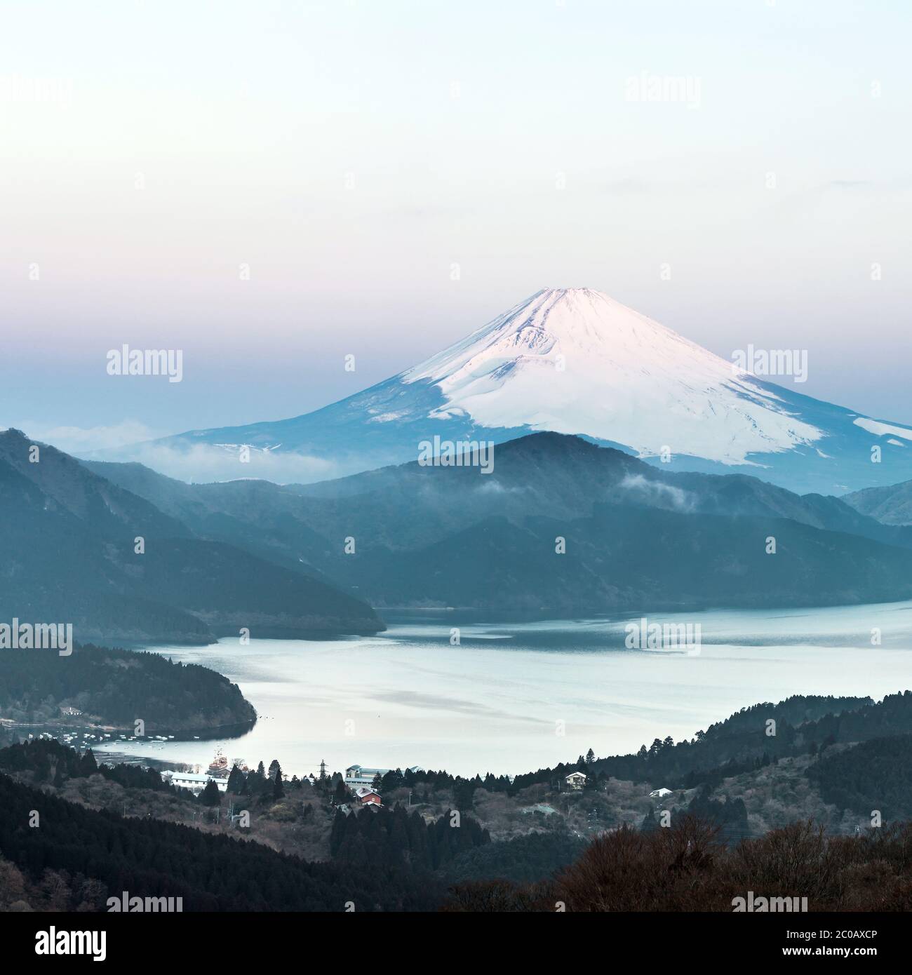 Fuji Mountain Lake Hakone Sunrise Stock Photo - Alamy