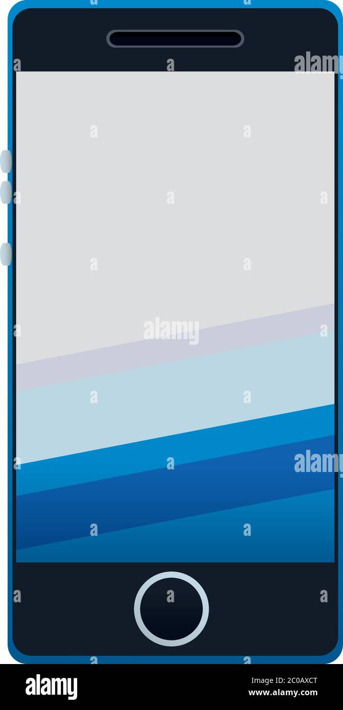smartphone with blue stationery template vector illustration design ...
