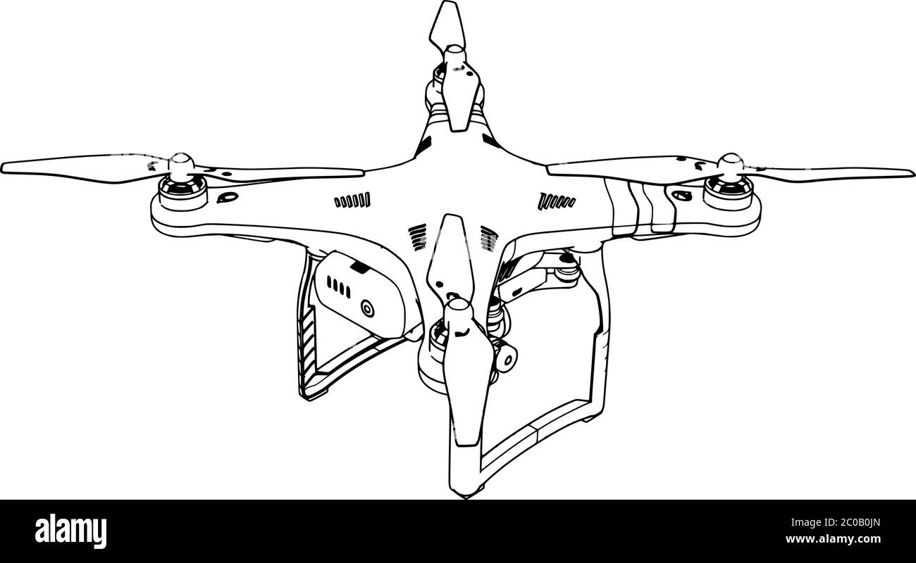 vector quadrocopter sketch on a white background Stock Vector Image ...