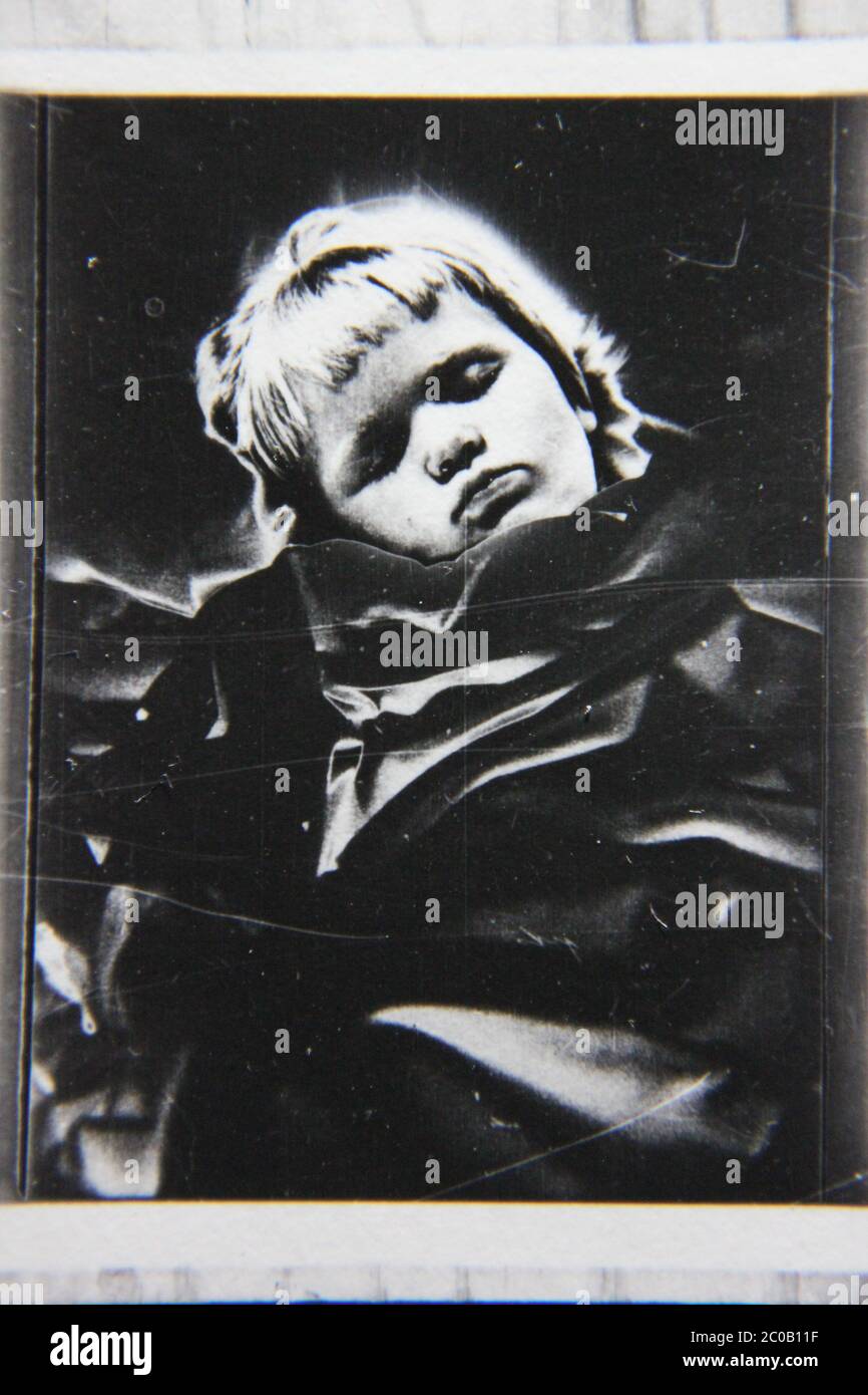 Fine 70s vintage black and white extreme photography of a sleeping five ...