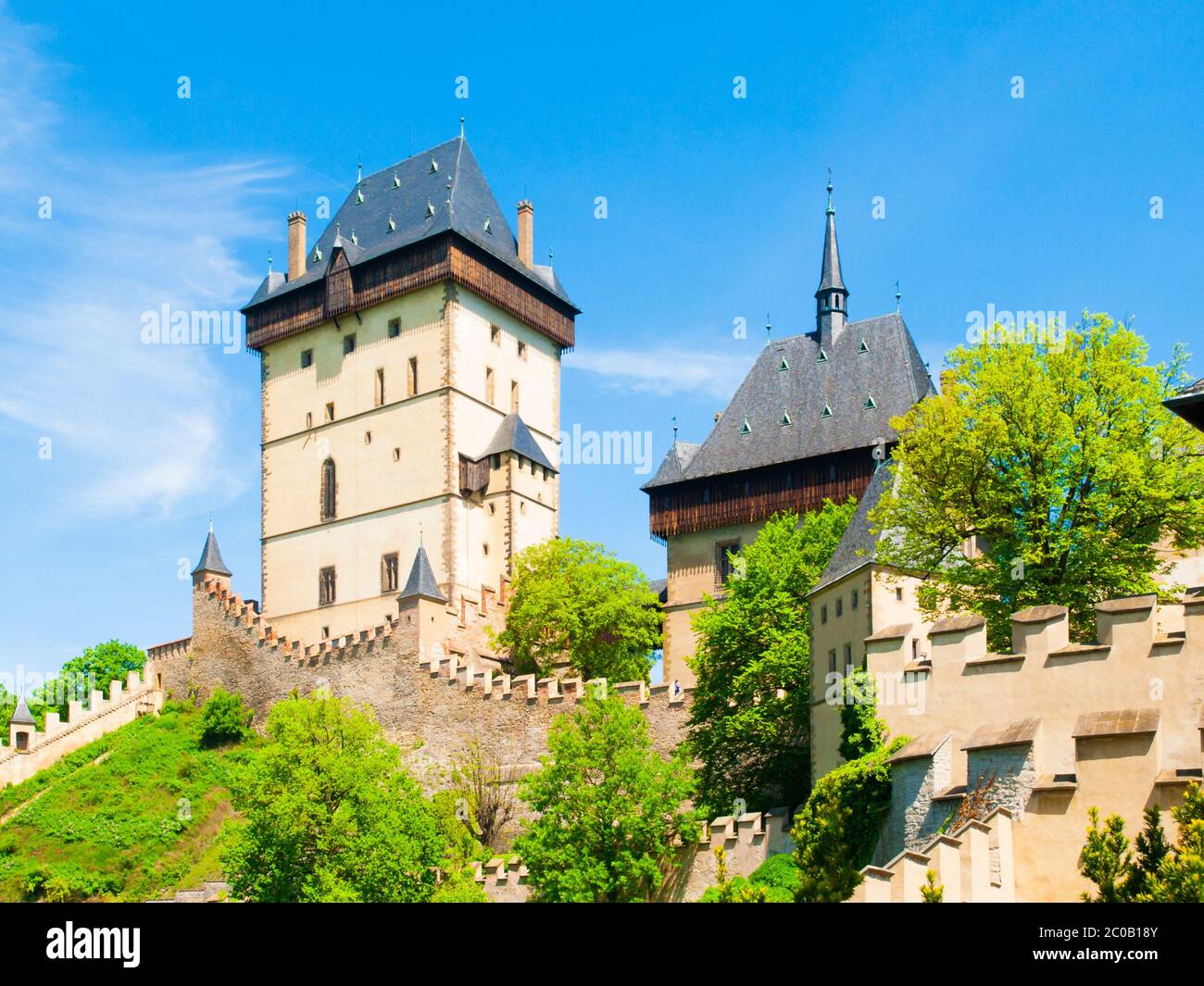 Medieval gothic royal castle Karlstejn, Czech Reoublic Stock Photo - Alamy